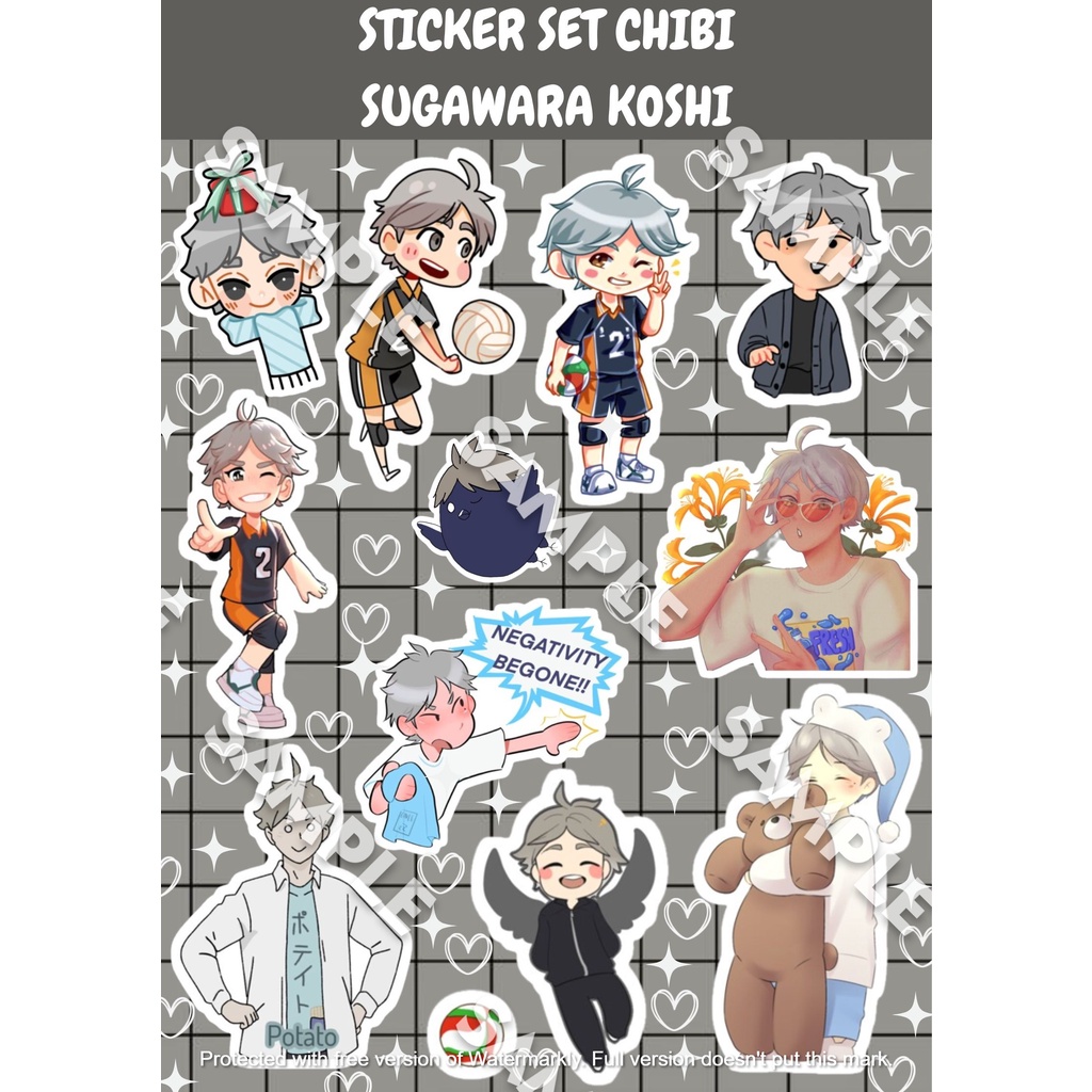 Jual STICKER SET CHIBI A6 HAIKYUU EDISI KARASUNO KAGEYAMA HINATA SHOYO ...