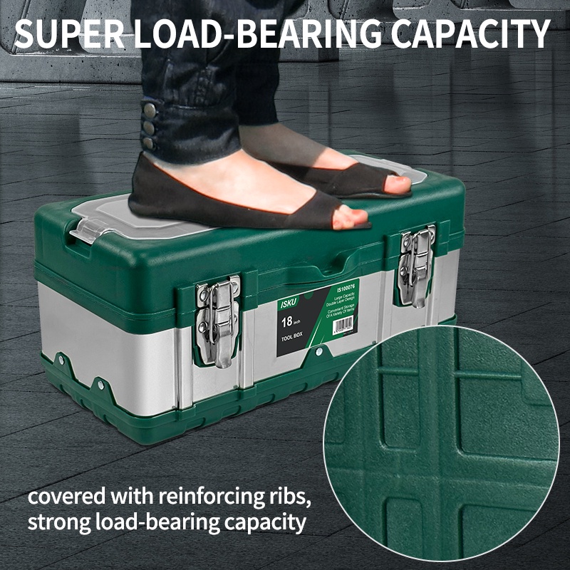 Jual ISKU 20 Inch Tool Box Stainless / Kotak Perkakas Stainless 20'' Kuat 2 Tingkat Tool Kit ...
