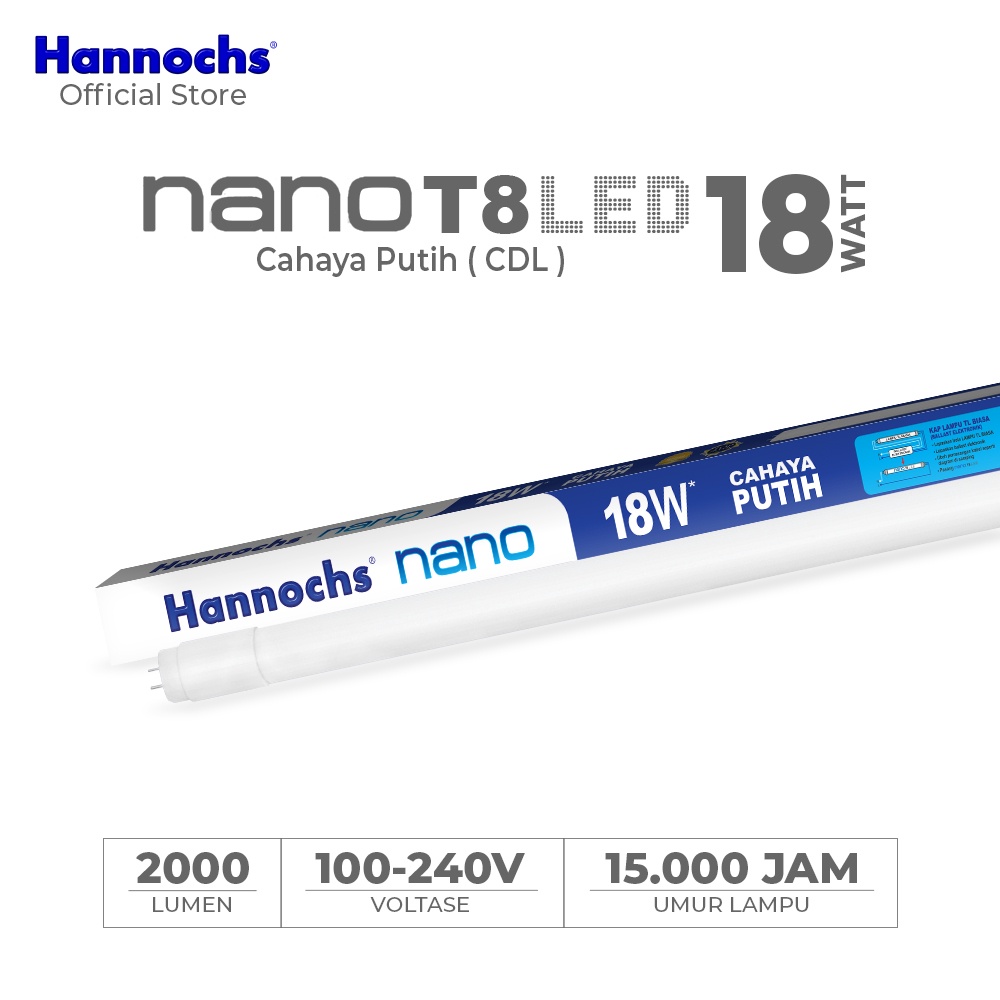 Jual Hannochs Lampu LED Nano T8 18 Watt Cahaya Putih - Lampu Neon ...