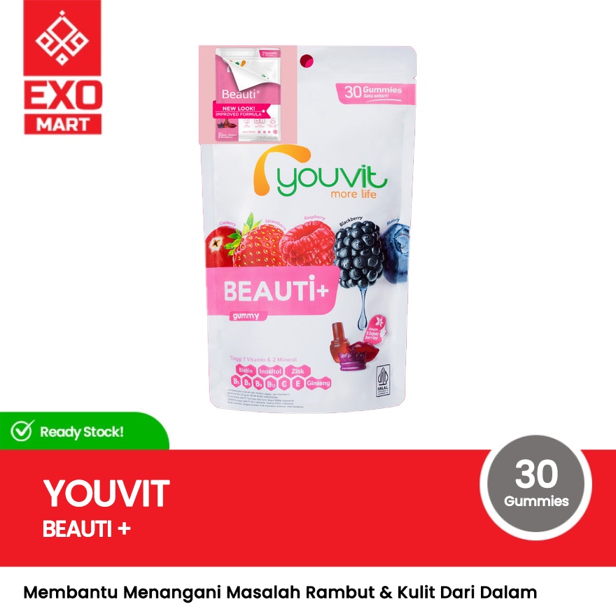 Jual YOUVIT - BEAUTI+ Gummy Ginseng, Biotin & Vitamin E - 30 Gummies ...