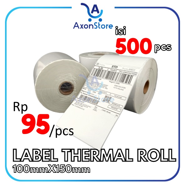 Jual Label Thermal Barcode 100 x 150 mm 500pcs Sticker Resi 4x6 100x150 | Shopee Indonesia