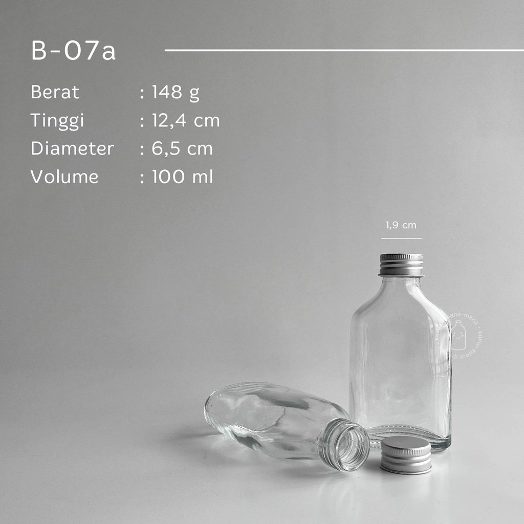 Jual Botol kaca gepeng oval flat oval glass bottle - botol juice kopi ...
