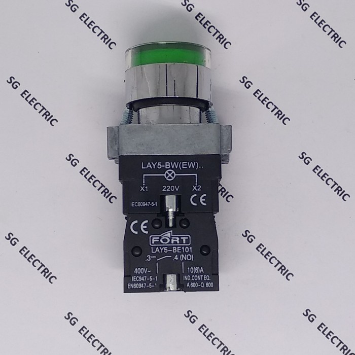 Jual Command Switch / Push Button Lamp Green Lay5 - Diameter 22Mm ...