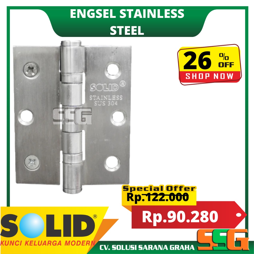 Jual Engsel SOLID SLD EK 06 3x2.5x2 2BB US32D Engsel Pintu/Jendela ...