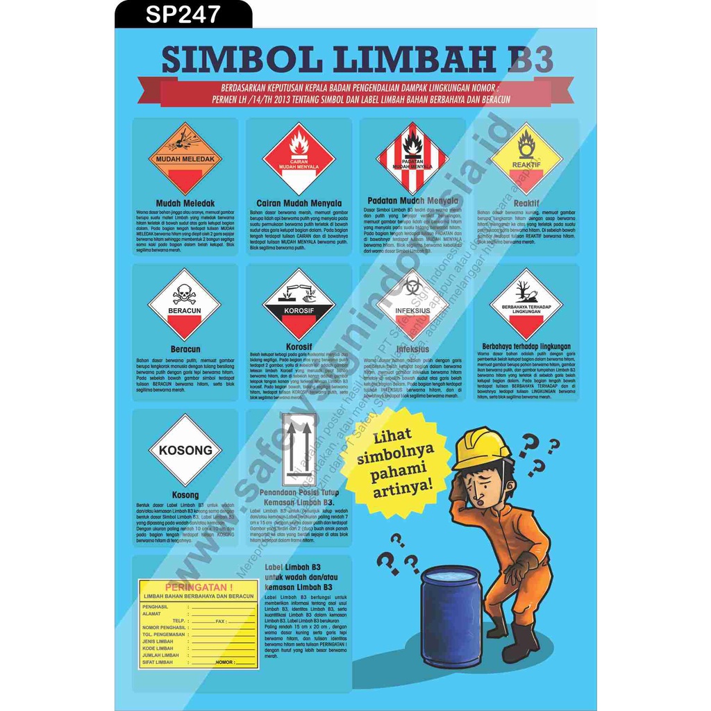 Jual SP247 Poster K3 Safety A2 - Simbol Limbah Bahan Kimia Berbahaya ...