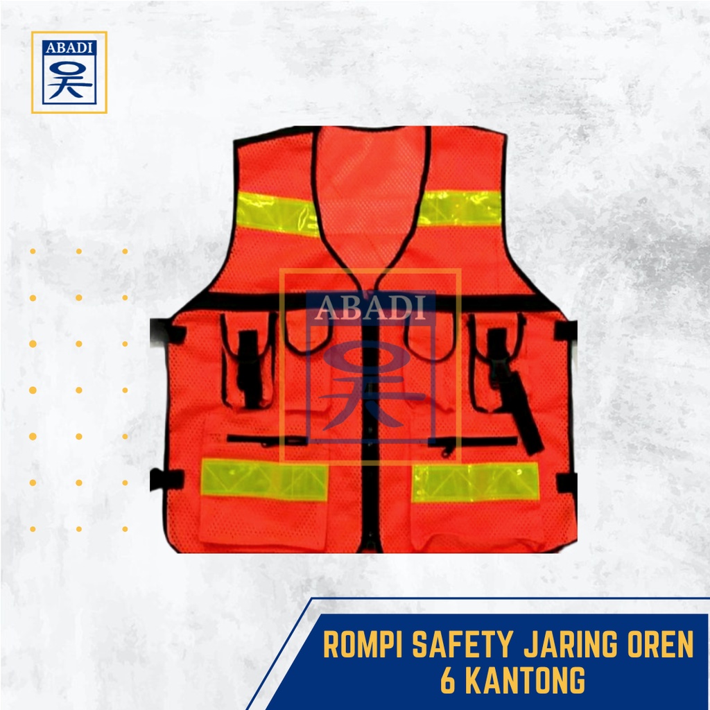 Jual ROMPI SAFETY JARING OREN 6 KANTONG | Shopee Indonesia