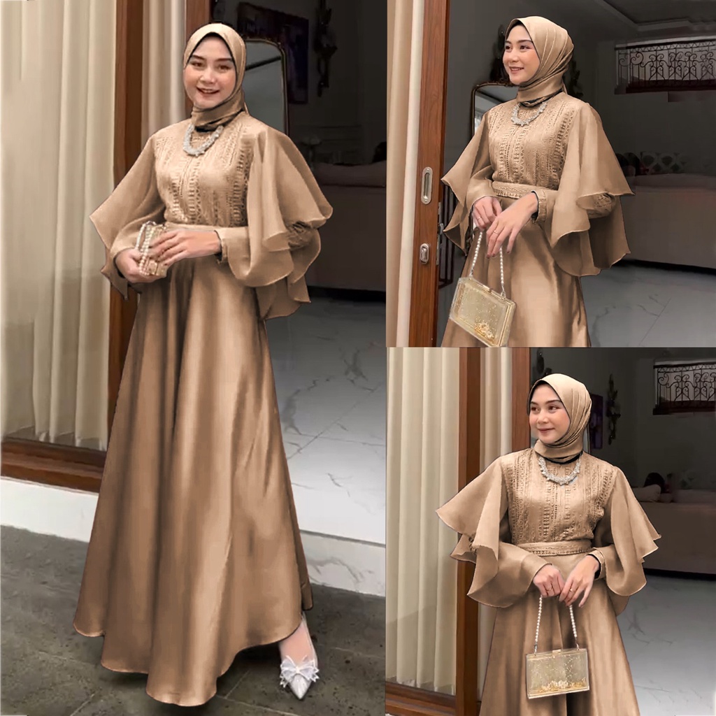 Jual MAXY ALMEERA M L XL XXL GAMIS DRESS | Gamis Mewah Pesta Kondangan Muslim Terbaru Model ...