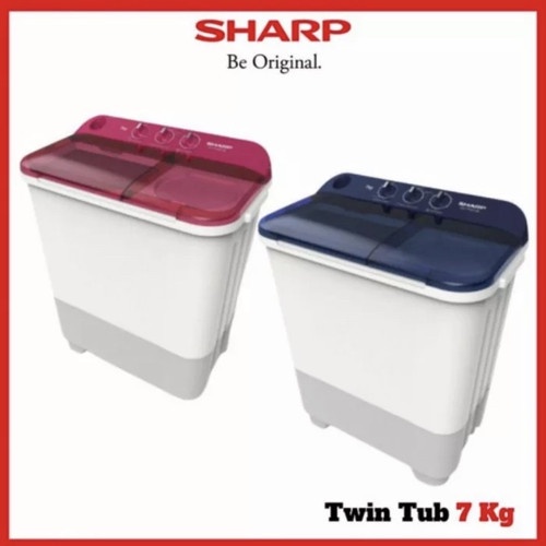 Jual MESIN CUCI 2 TABUNG SHARP 7 KG TWIN TUB ES-T75NT-PK/BL | Shopee Indonesia