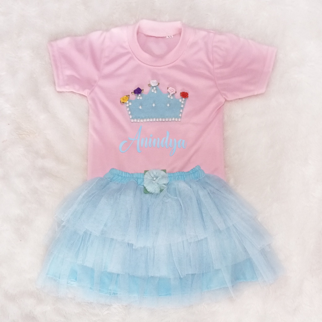 Jual Set Rok Tutu Anak Perempuan / Setelan Rok Anak Perempuan Free Nama ...