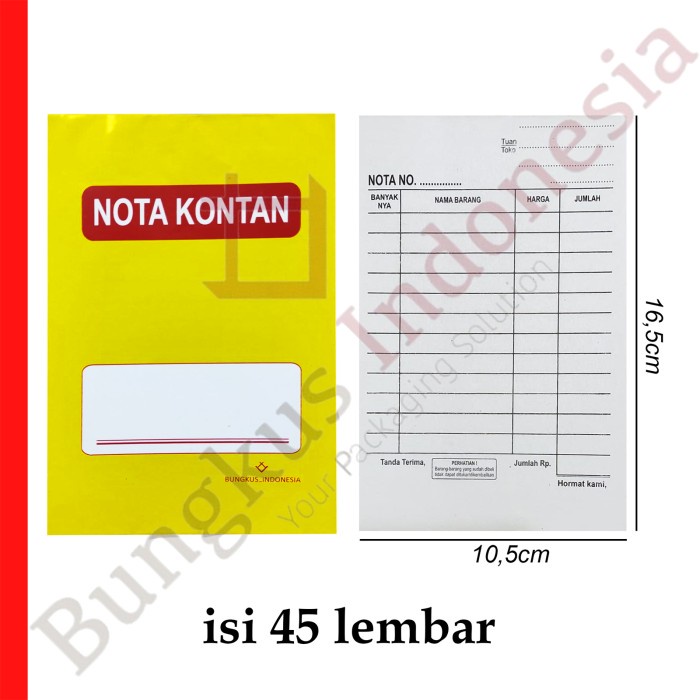 Jual [Jilid] Nota Kontan Rangkap 1 1Pak Isi 10 Buku [Kantor] | Shopee ...