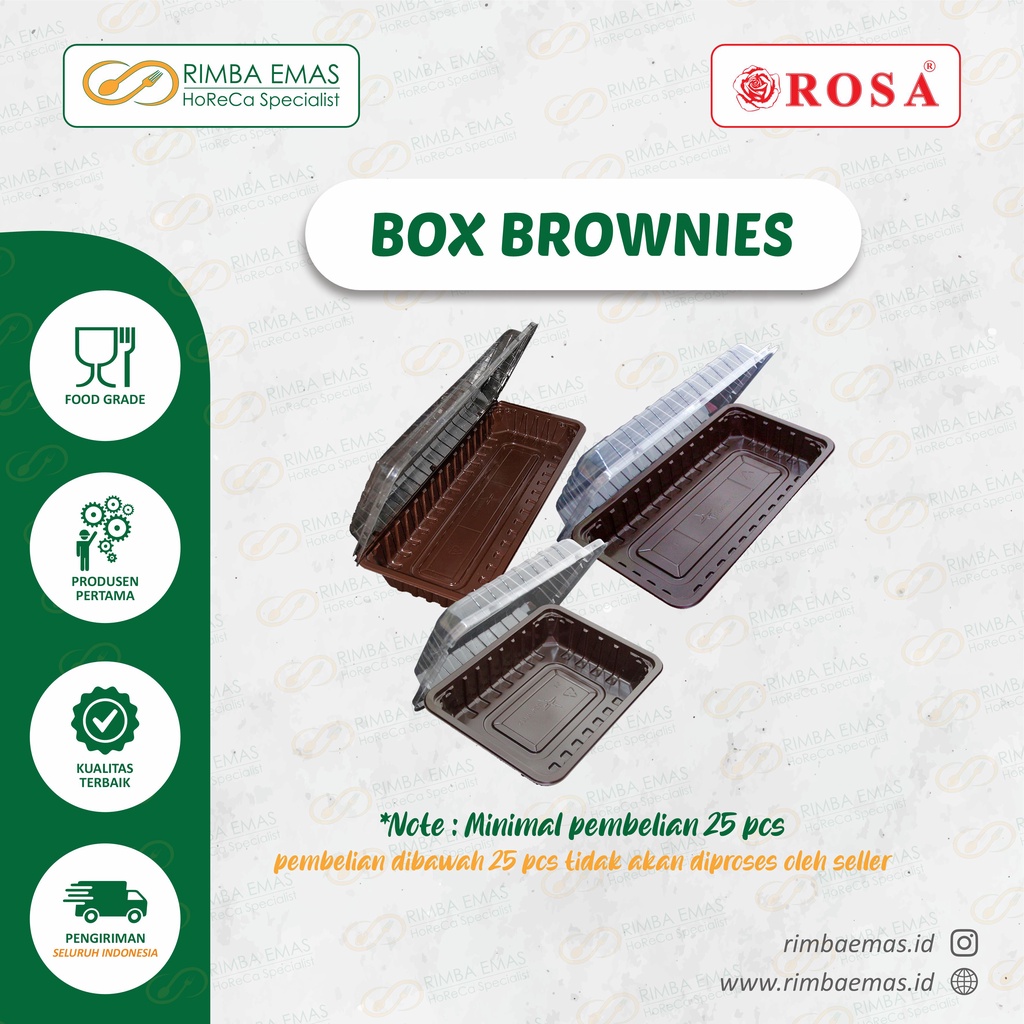 Jual BOX BROWNIES COKLAT TANGGUNG (BOX BROWNIES PLASTIK / MIKA BROWNIES ...