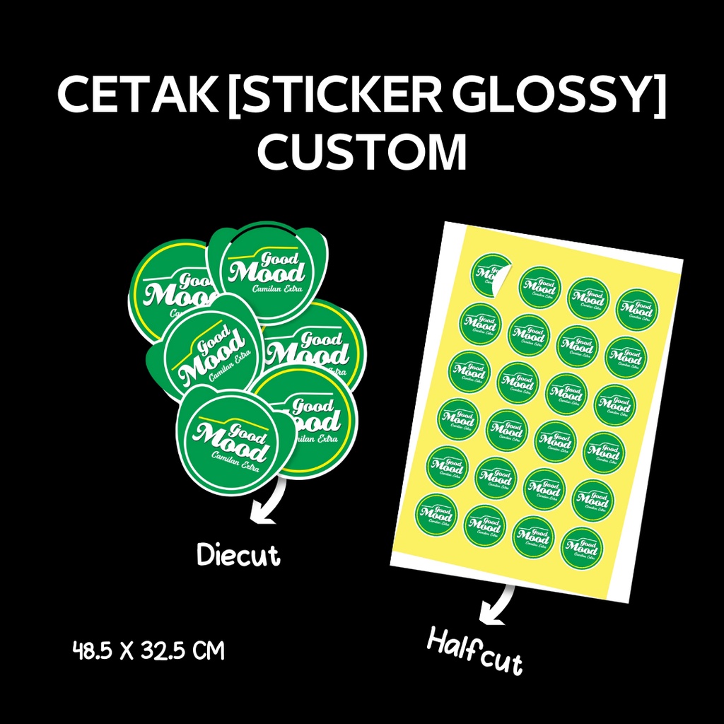 Jual [STICKER VINYL GLOSSY] CETAK STICKER LABEL A3+ BISA CUSTOM UKURAN ...