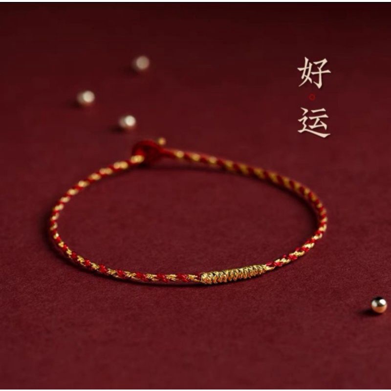 Jual Gelang Tangan Tali Merah Gelang Keberuntungan Kombinasi gold Tahan ...