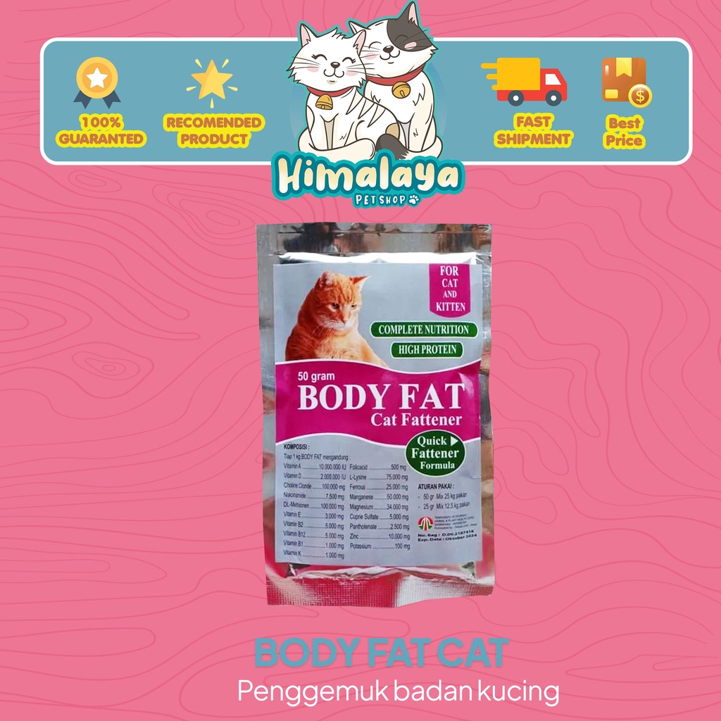 Jual Vitamin penggemuk Kucing BODY FAT Cat Fattener 50gr | Shopee Indonesia