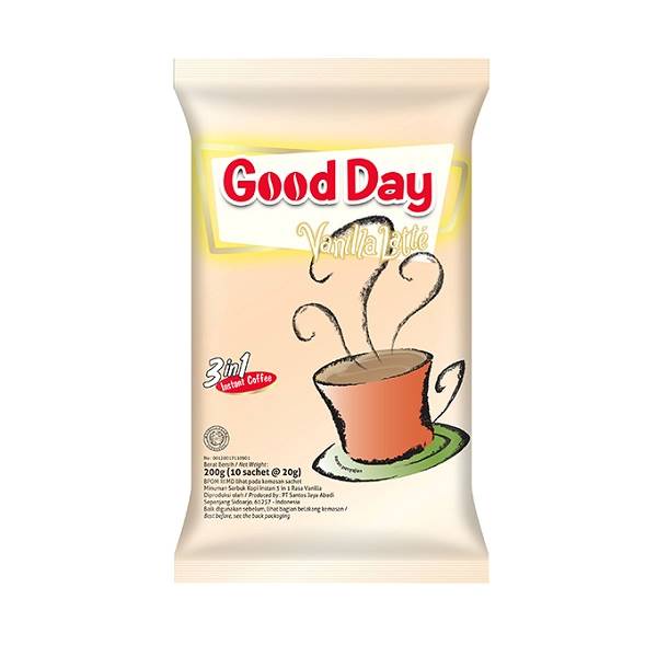 Jual GOOD DAY 3IN1 VANILLA LATTE ISI 10 SACHET X 20 GR - KOPI | Shopee ...