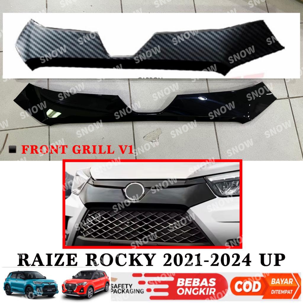 Jual Grill Depan Bumper V1 Raize Rocky 2021 2023 2024 Hitam Carbon ...