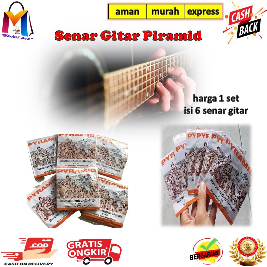 Jual Senar Gitar String Akustik - Senar Murah Piramid Original 1 set 6 ...