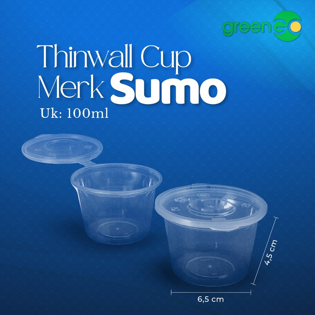 Jual THINWALL CUP SUMO 100ML 50 PCS CUP SAOS THINWALL PUDDING BENING ...