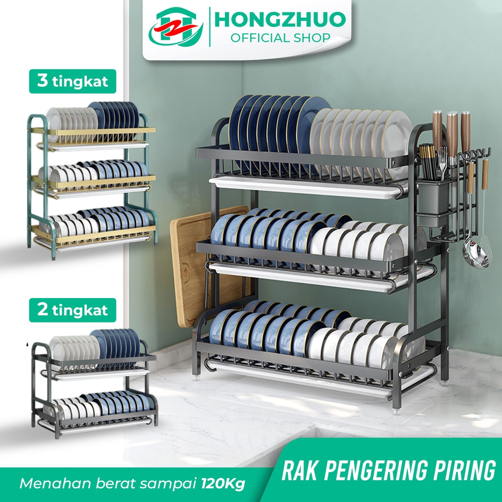 Jual Hongzhuo Rak Piring Rak Cuci Piring Penyimpanan Dapur Stainless ...