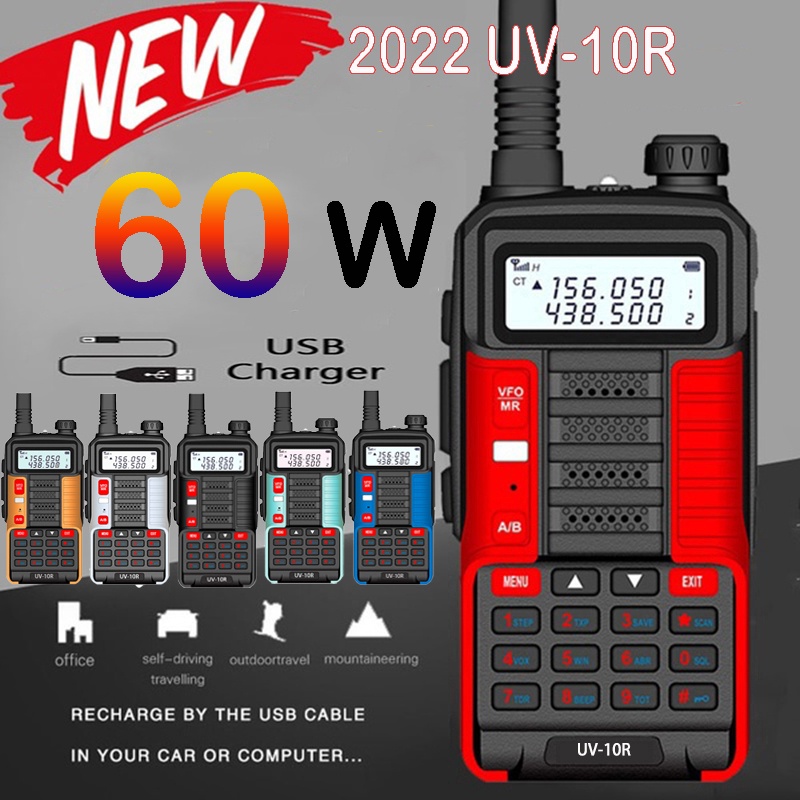 Jual 2023 NEW Upgrade ed Professional Walkie Talkie 60W(MAX)UV-10R Hig ...