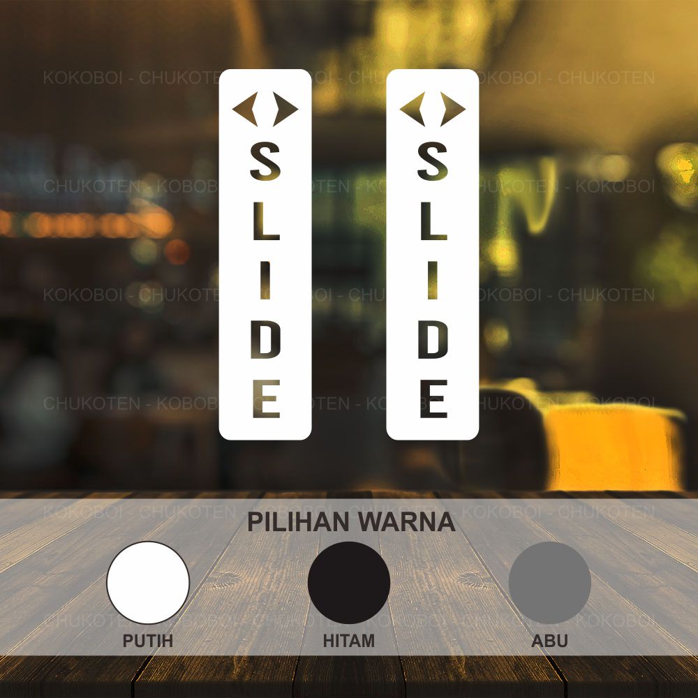 Jual Stiker Pintu Kaca Slide Persegi Stiker Cafe Tanda Sign Rambu Logo ...