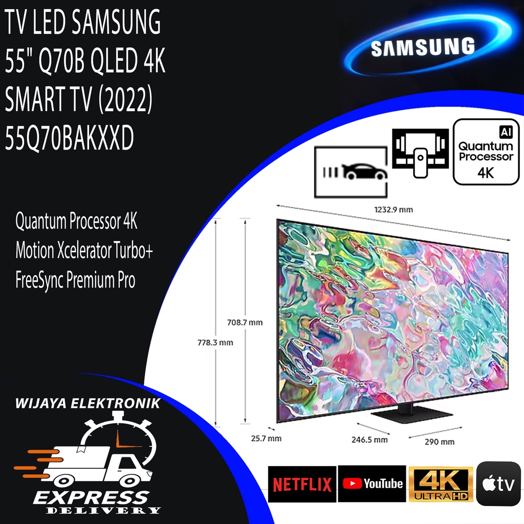 Jual TV LED 55 INCH SAMSUNG 55Q70B QLED 4K SMART TV 2022 | Shopee Indonesia