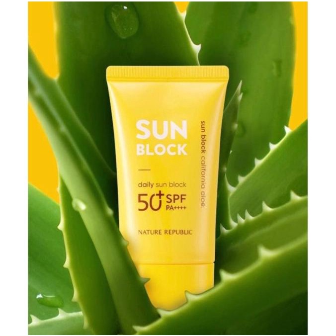 Jual Nature Republic california aloe daily sun block cream spf 50 pa++ ...