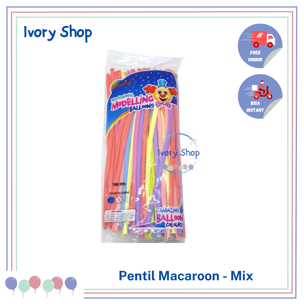 Jual Balon Pentil Latex 260 Macaroon Pastel Balon cacing Dunpai Twist ...