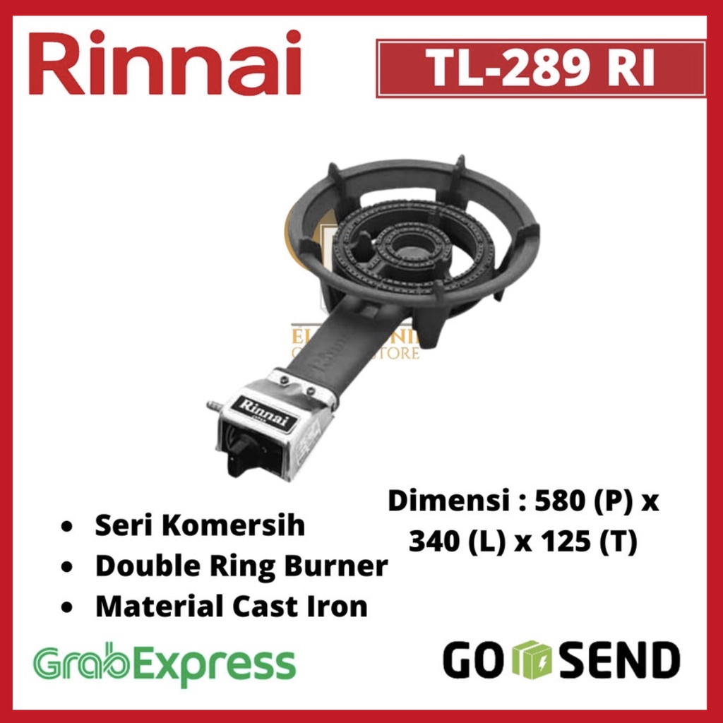 Jual KOMPOR GAS RINNAI SEMI KOMERSIL TL 289 RI/TL289RI /RL289RI/TL ...