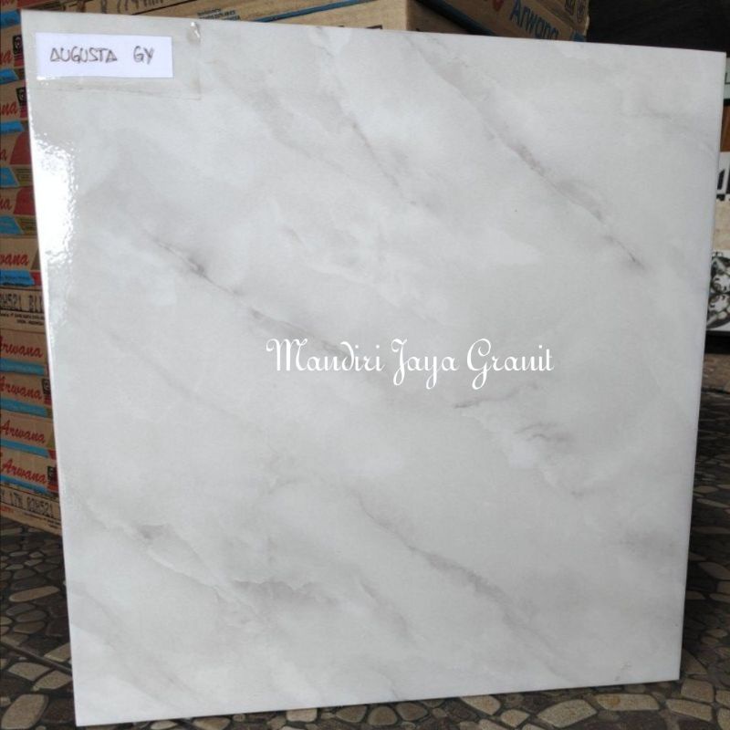 Jual Keramik Lantai 50x50 Kw1 Uno Augusta Grey Kilap Motif Marble ...