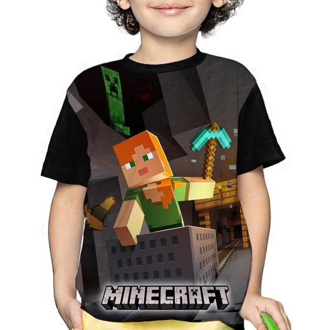 Jual Baju Minecraf Anak Laki Laki Kaos Game Minecraft. 3D 10571 ...