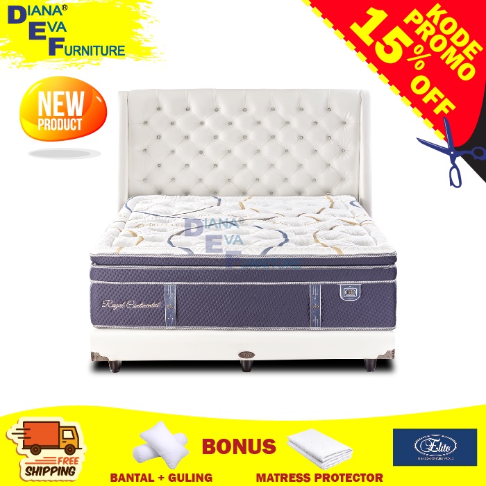 Jual Kasur Elite Royal Continental Full Set Kasur Divan Sandaran