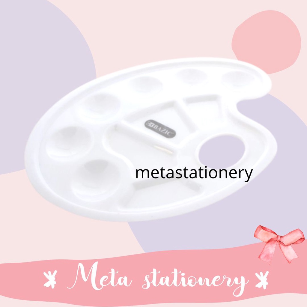 Jual Palet / Tempat Cat Air Oval Bazic ( Warna Random ) | Shopee Indonesia