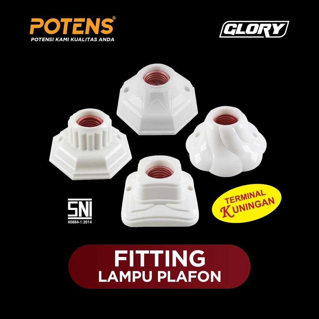 Jual POTENS Fitting Plafon PCP101/PCP102/PCP103/PCP105 Model Peluru/Persegi/Berlian/Bunga ...