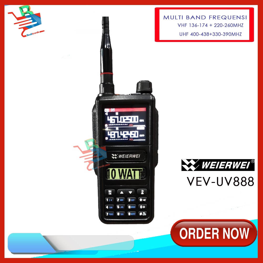 Jual Weierwei Uv-888 Multi Band 10 Watts / Terbaru Ht Weierwei 4Band Radio | Shopee Indonesia