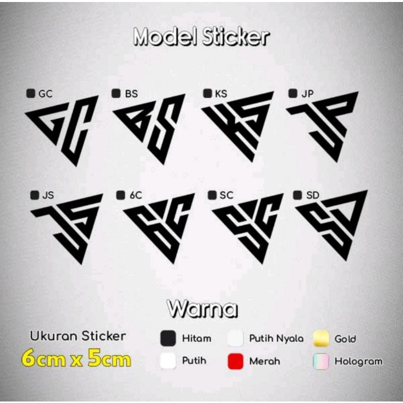 Jual stiker GC BS logo sticker racing KS JP stiker visor JS 6C SC | Shopee Indonesia