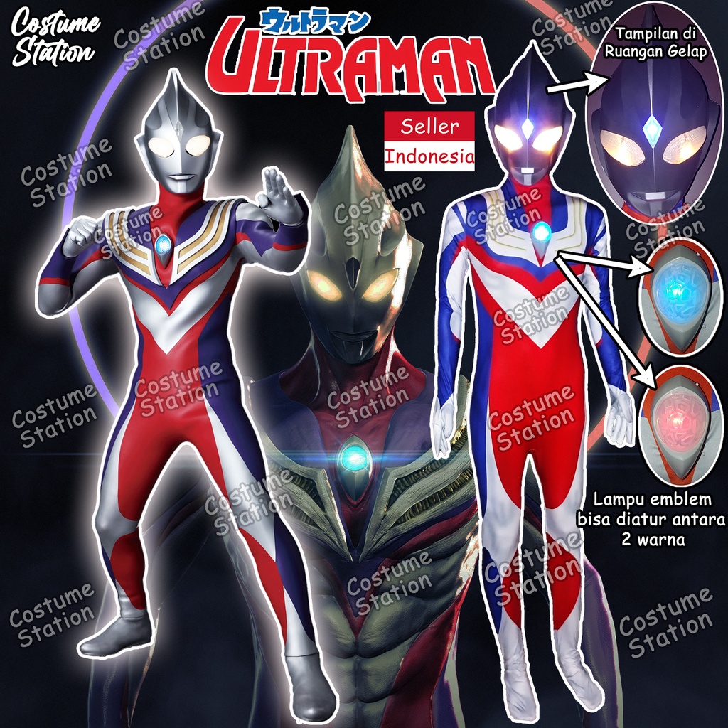 Jual Kostum Ultraman Tiga / Costume Superhero Anime pria dewasa ...