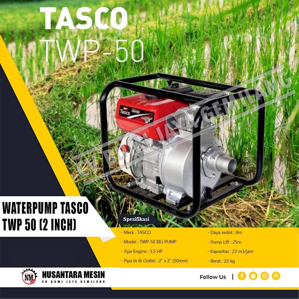 Jual MESIN POMPA AIR / WATERPUMP TASCO TWP 50 2 INCH BIG PUMP | Shopee ...