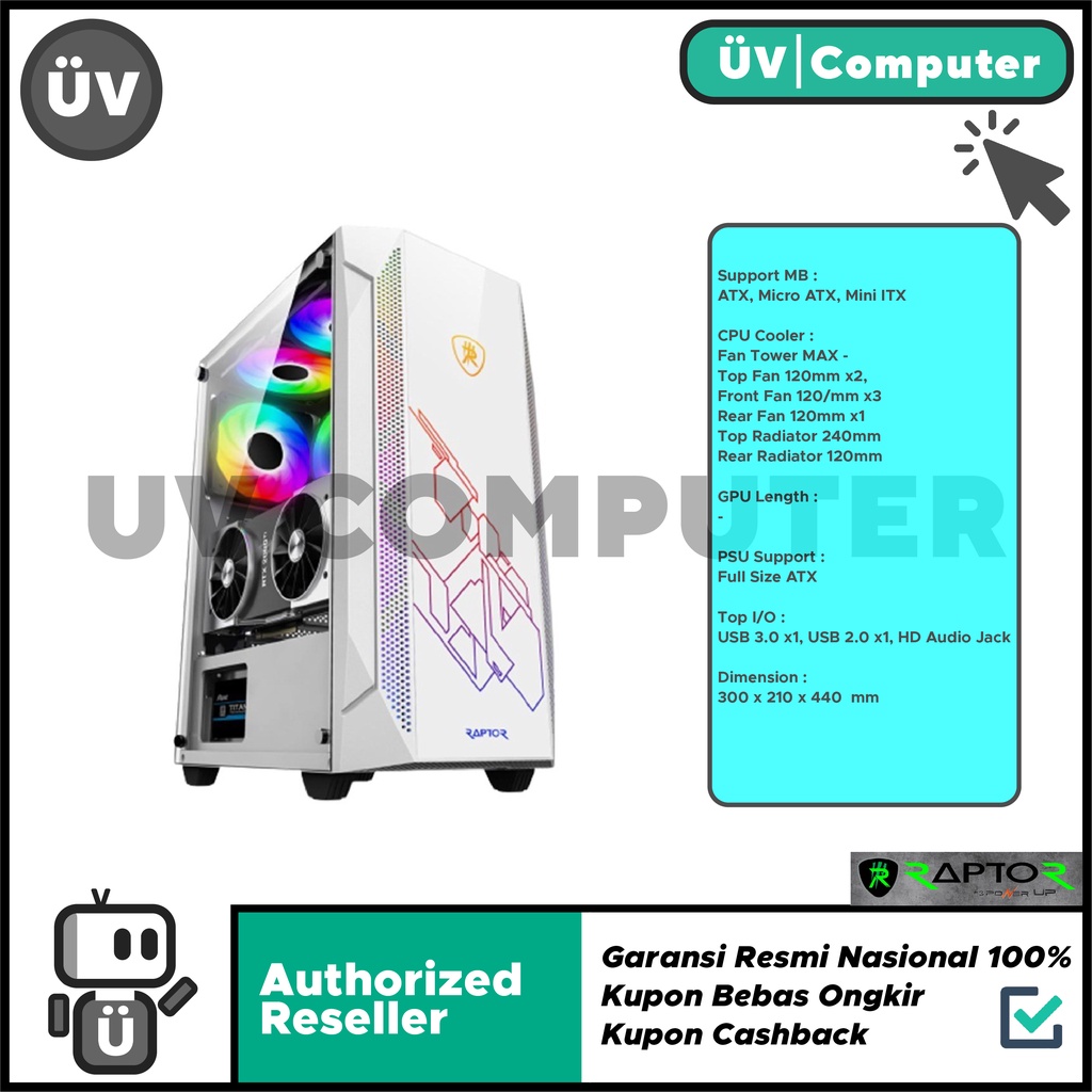 Jual Casing PC Komputer PowerUp Raptor Transformers Freedom ATX Case ...