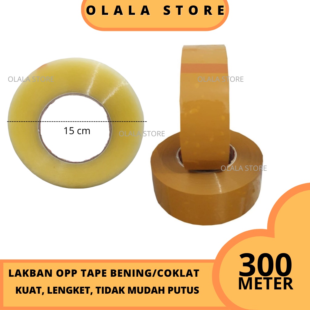 Jual LAKBAN JUMBO OPP TAPE LAKBAN BENING COKLAT 2 INCH 45MM 300 METER FULL 100 YARD 200 YARD 300 ...