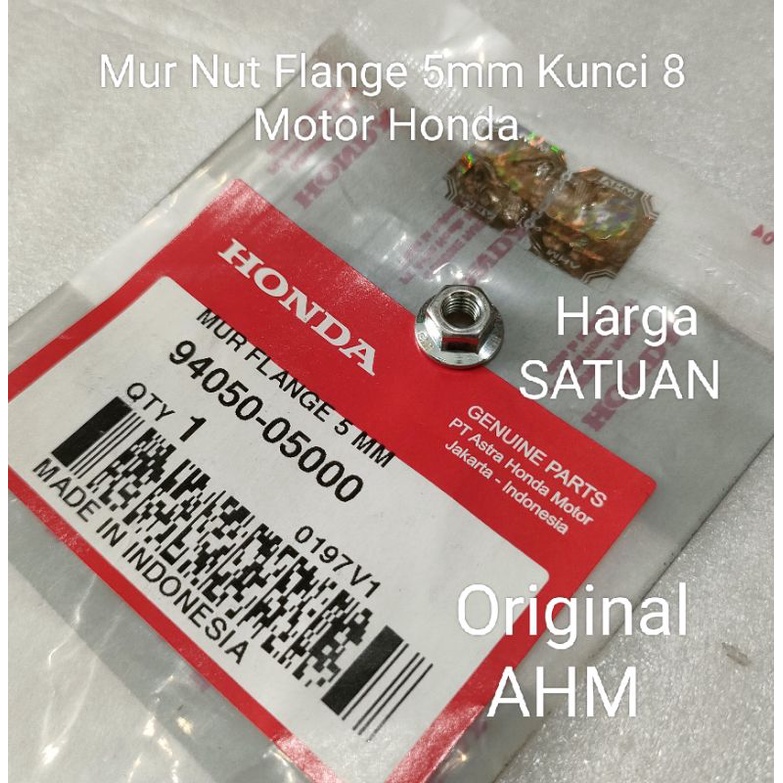 Jual Mur Nut Flange 5mm Kunci 8 Motor Honda Ori AHM 94050 05000 ...