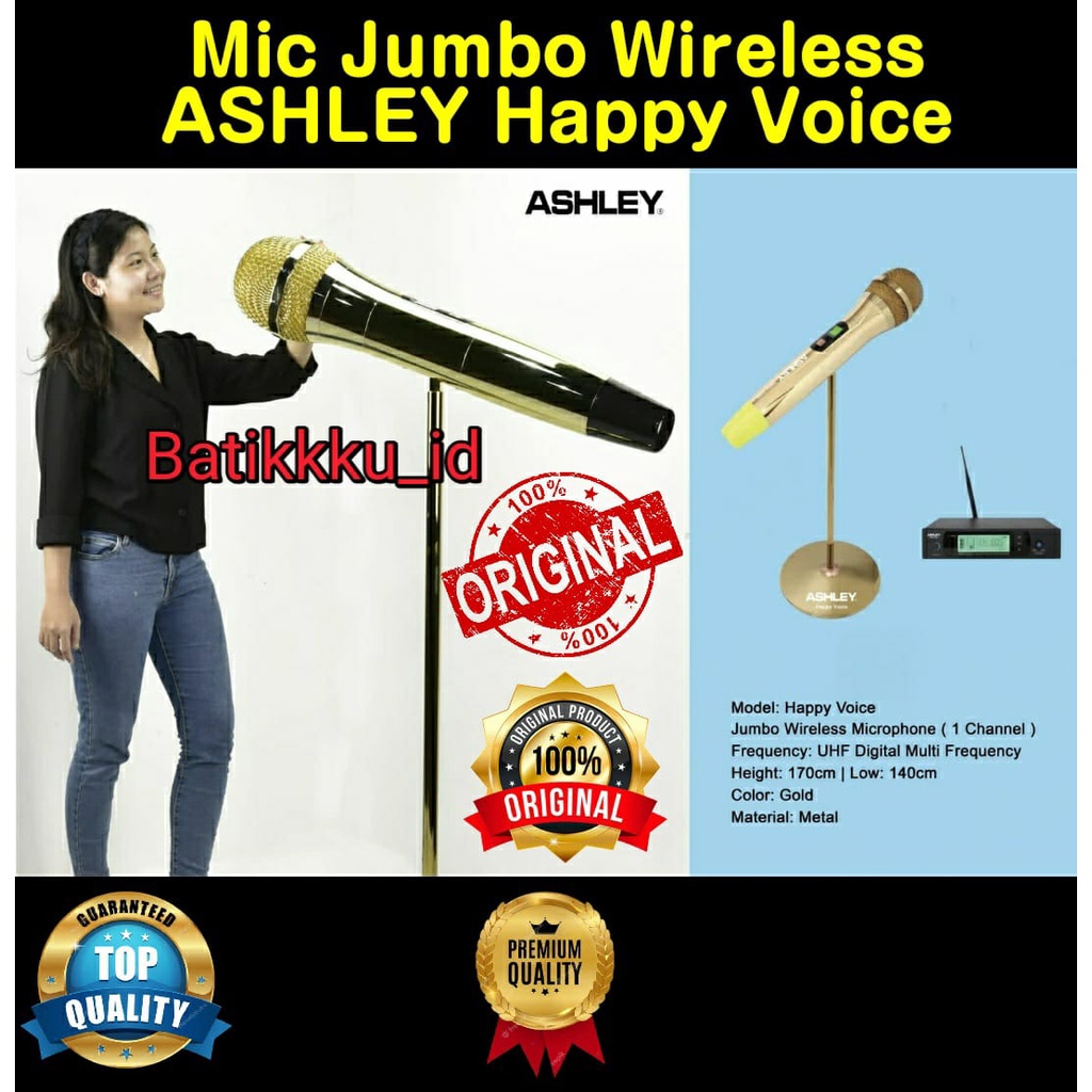 Jual Mic Wireless Jumbo ASHLEY HAPPY VOICE HAPPY VOICE ORIGINAL ...