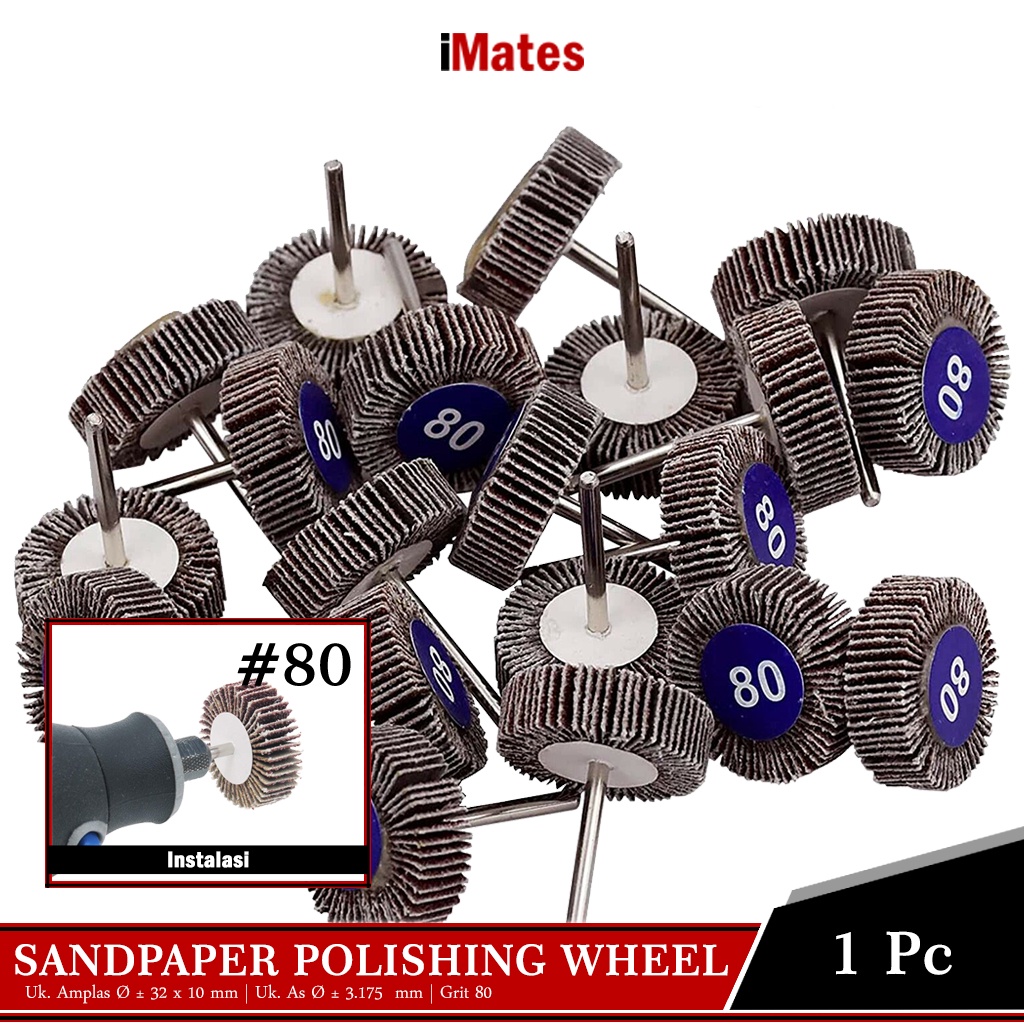 Jual Mata Bor Amplas Kipas Grit 80 Flap Sandpaper Polishing Wheel 32 mm ...