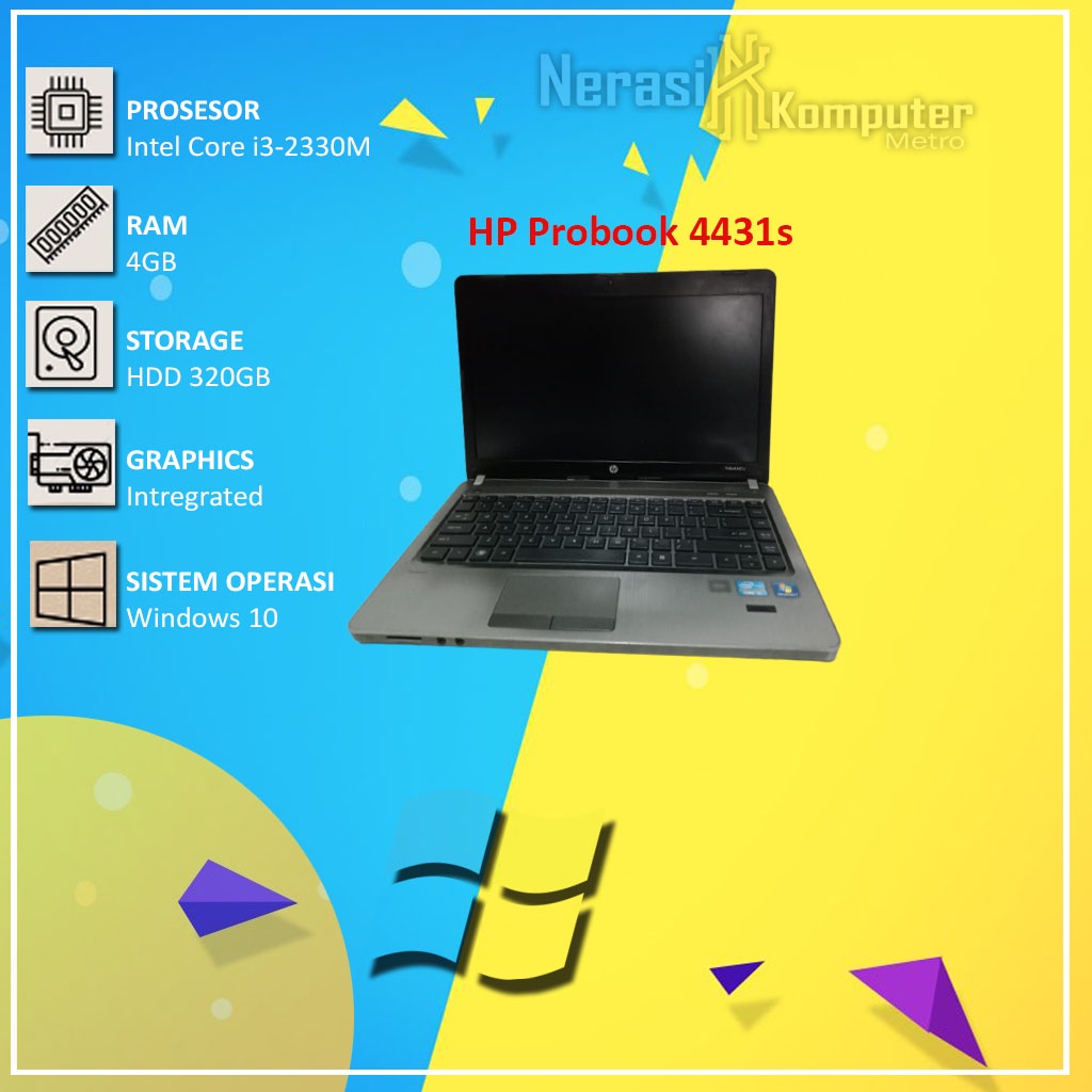 Jual Laptop hp probook 4431s intel core i3-2330 Ram 4gb Hdd 500gb layar ...