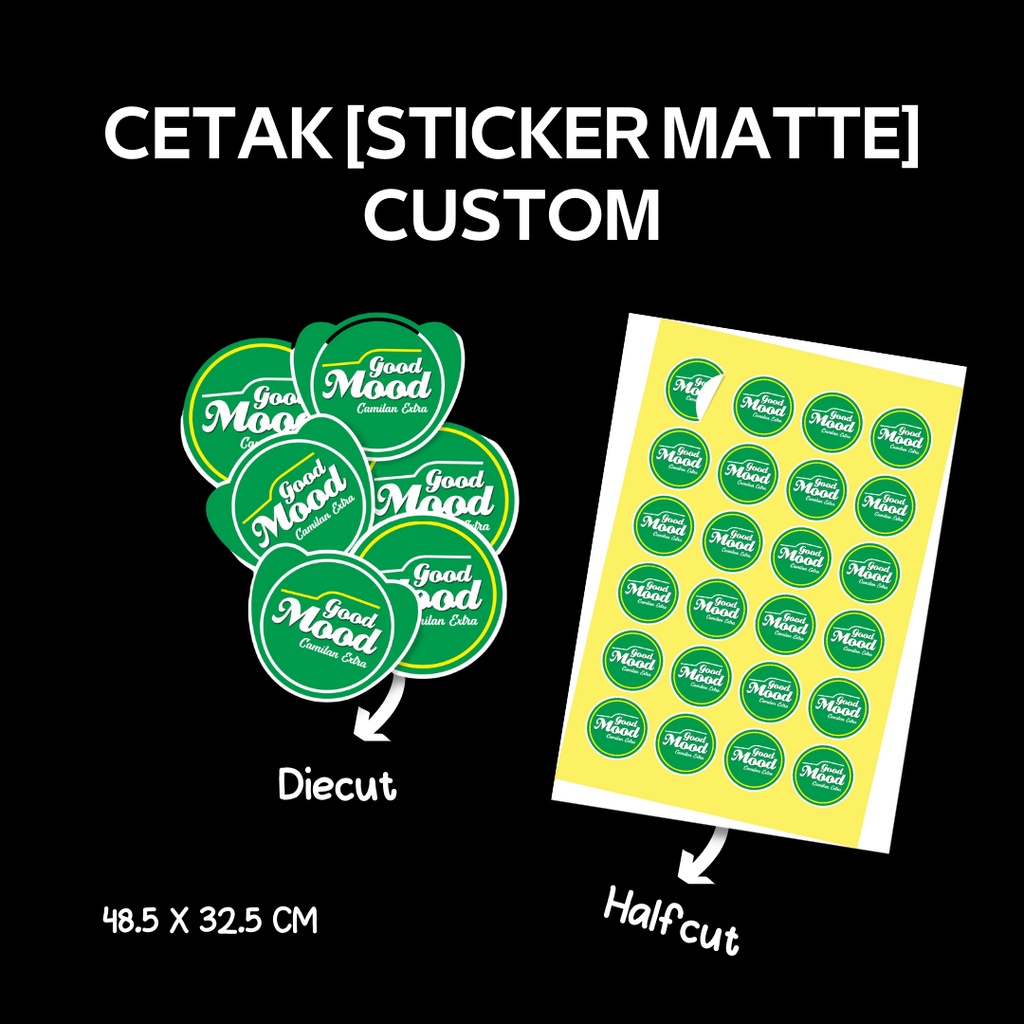 Jual [STICKER VINYL MATTE] CETAK STIKER LABEL A3+ BISA CUSTOM UKURAN ...