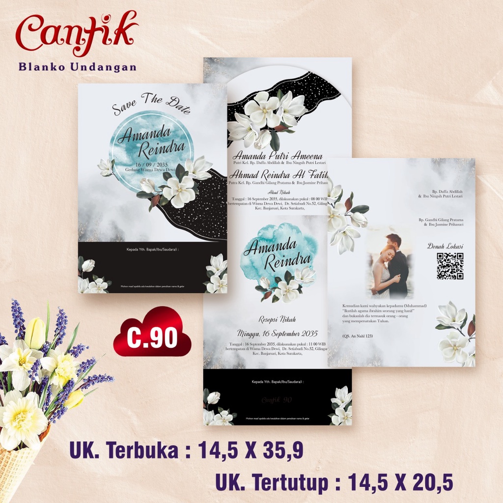 Jual Blanko Undangan Cantik Terbaru Seri 90 Gratis File Setting ...