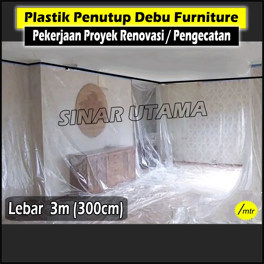 Jual Plastik Proyek Meteran L Anti Debu Renovasi Terpal Bening Penutup ...