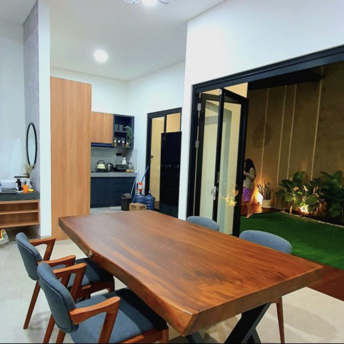 Jual BM1 Dining Table Set Meja Makan Trembesi Solid Kursi Minimalis ...