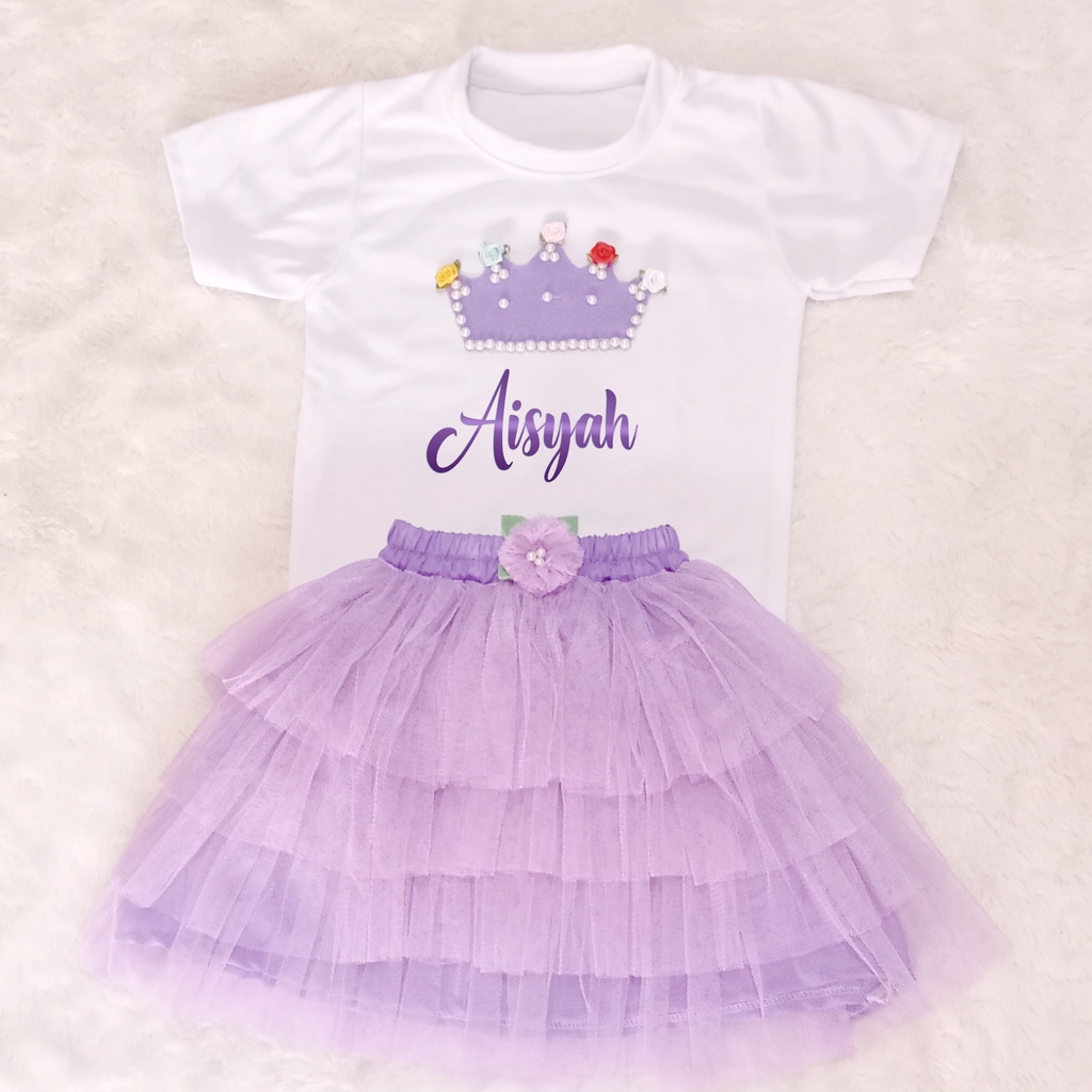 Jual Set Rok Tutu Anak Perempuan / Setelan Rok Anak Perempuan Free Nama ...