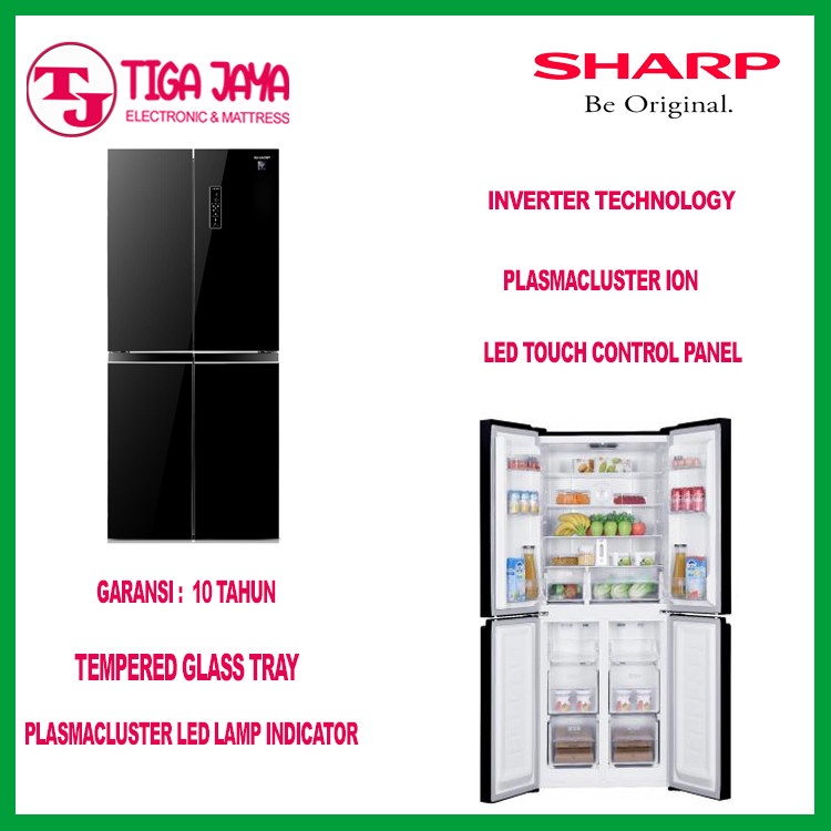 Jual SHARP SJIF51PGBK KULKAS SIDE BY SIDE 4 PINTU SJ-IF51PG-BK INVERTER ...